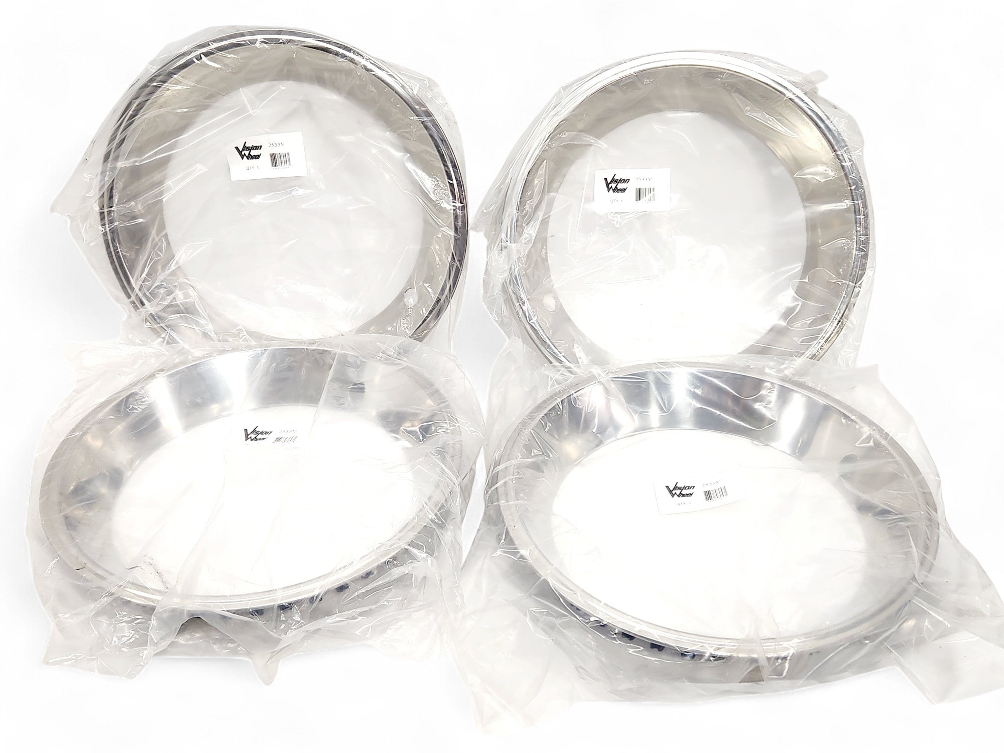 Vision Wheel 15x2.5 Polished Stainless Rally Steel Trim Rings 2533V ...